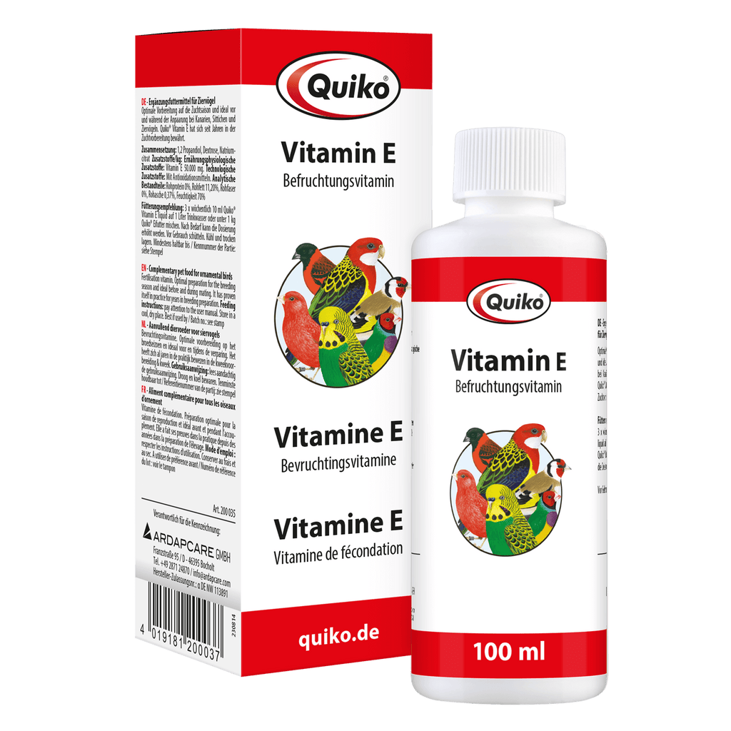 Quiko Vitamin E liquid: Supplementary food for canaries, parakeets and